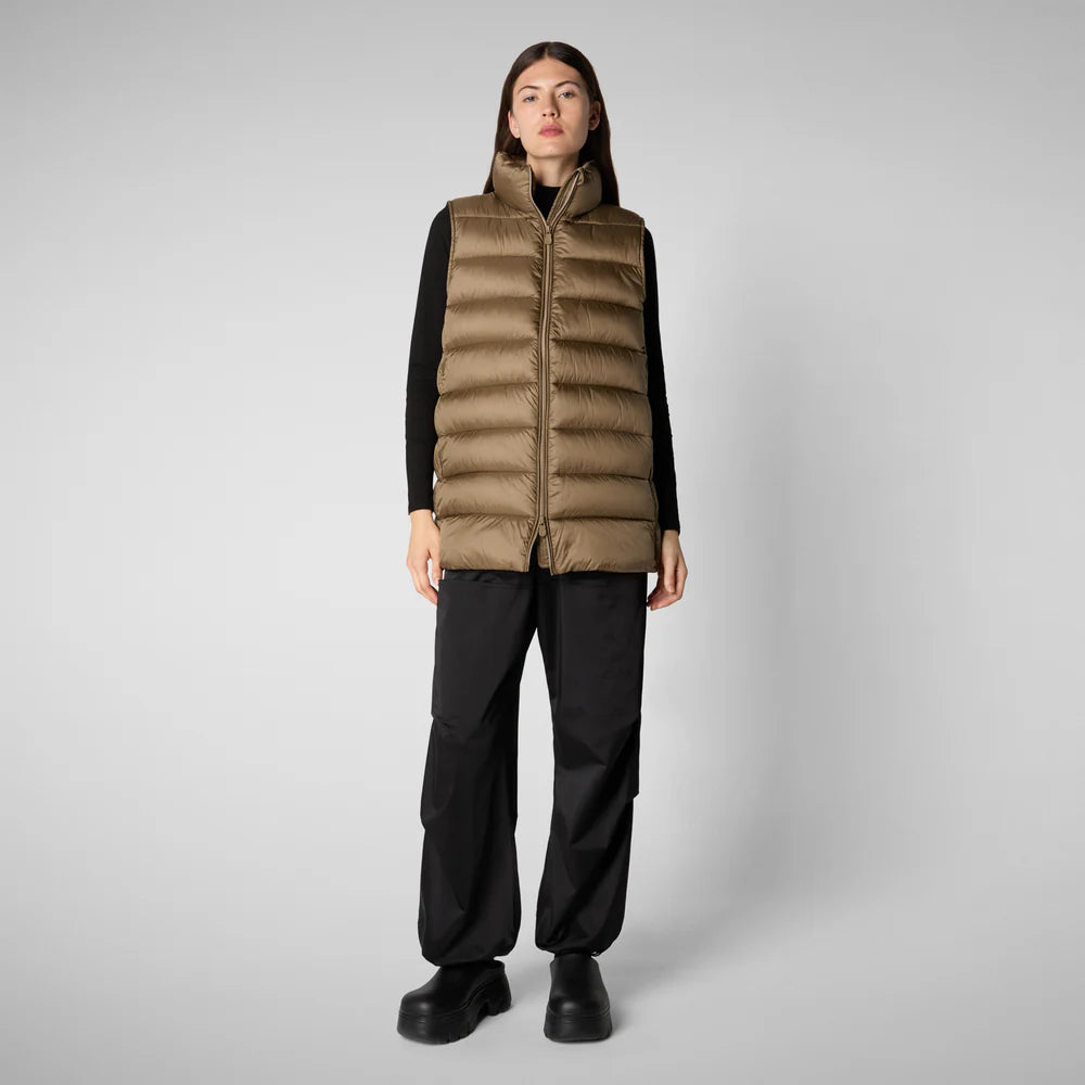 Quilted Coral Vest - Husk Green – Windswept Clothiers
